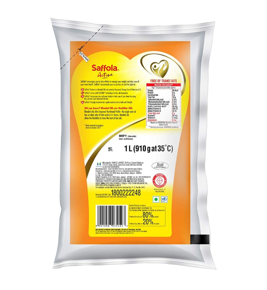 Saffola Active Oil: 1 Litre | Kraze
